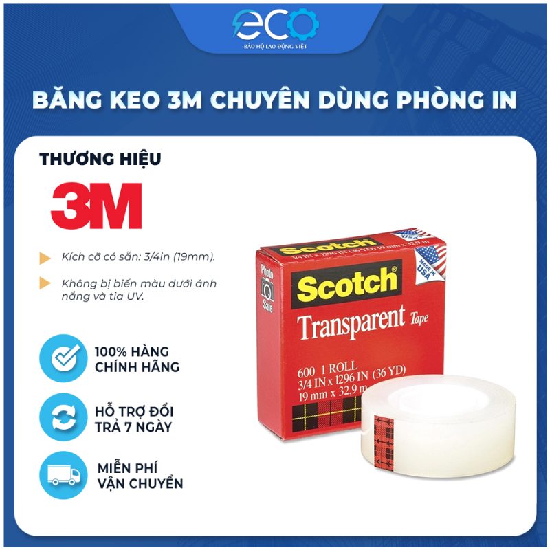 Băng keo 3M 600 độ bám dính tốt chuyên dùng trong phòng in, đóng gói ...