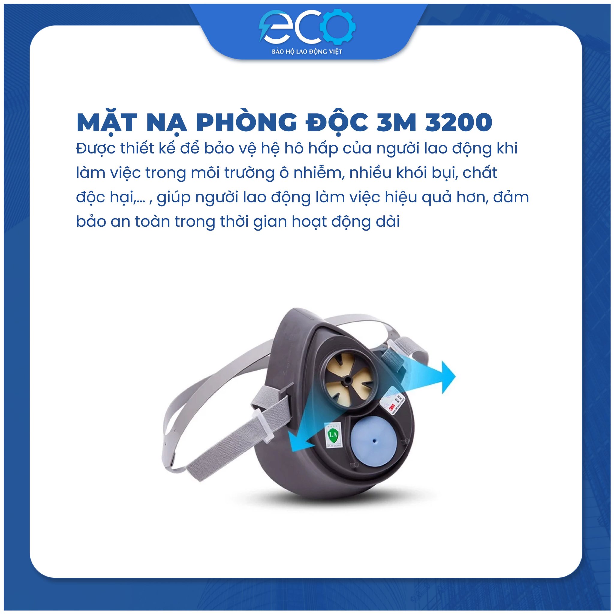 Bộ mặt nạ phòng độc thuốc trừ sâu, phun sơn 3M 3200 chính hãng kèm phin ...